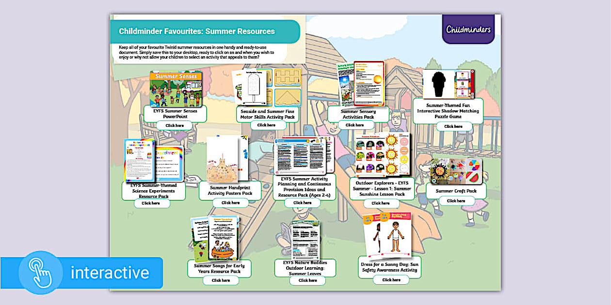 Childminder Favourites Summer Resources (teacher made)