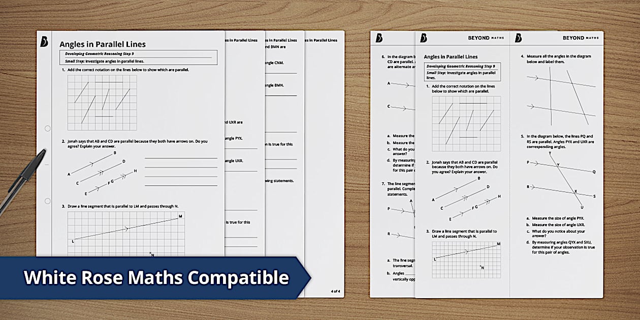 👉 Angles in Parallel Lines (teacher made) - Twinkl
