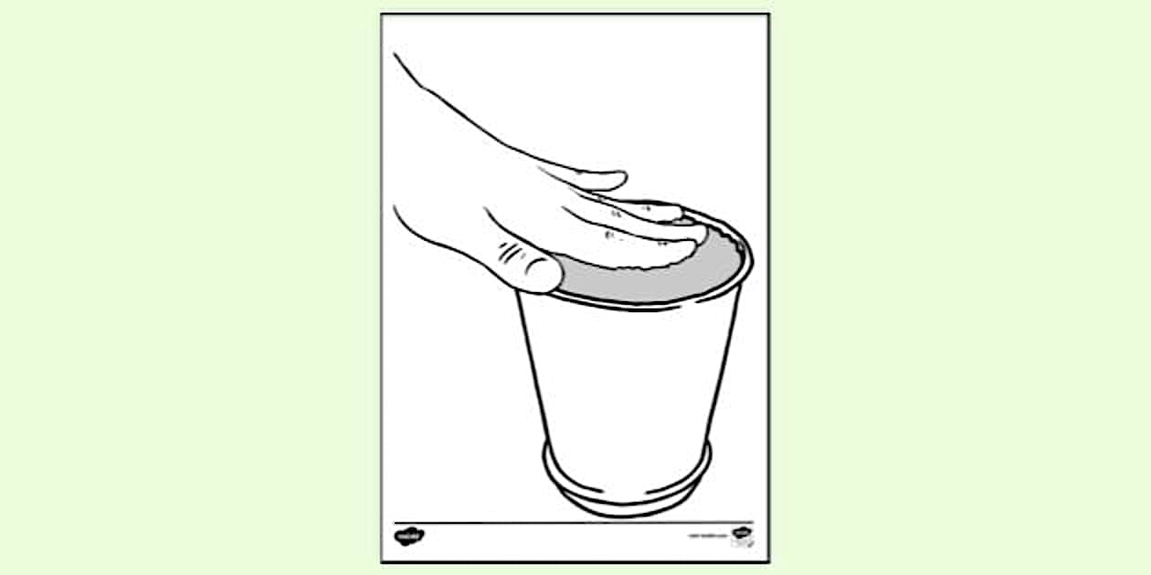 Plant Pot With Hand Pressing Soil Colouring | Colouring Sheets
