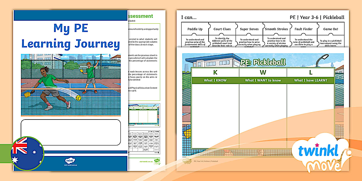 Move PE Year 3-6 Pickleball Assessment Pack (teacher made)