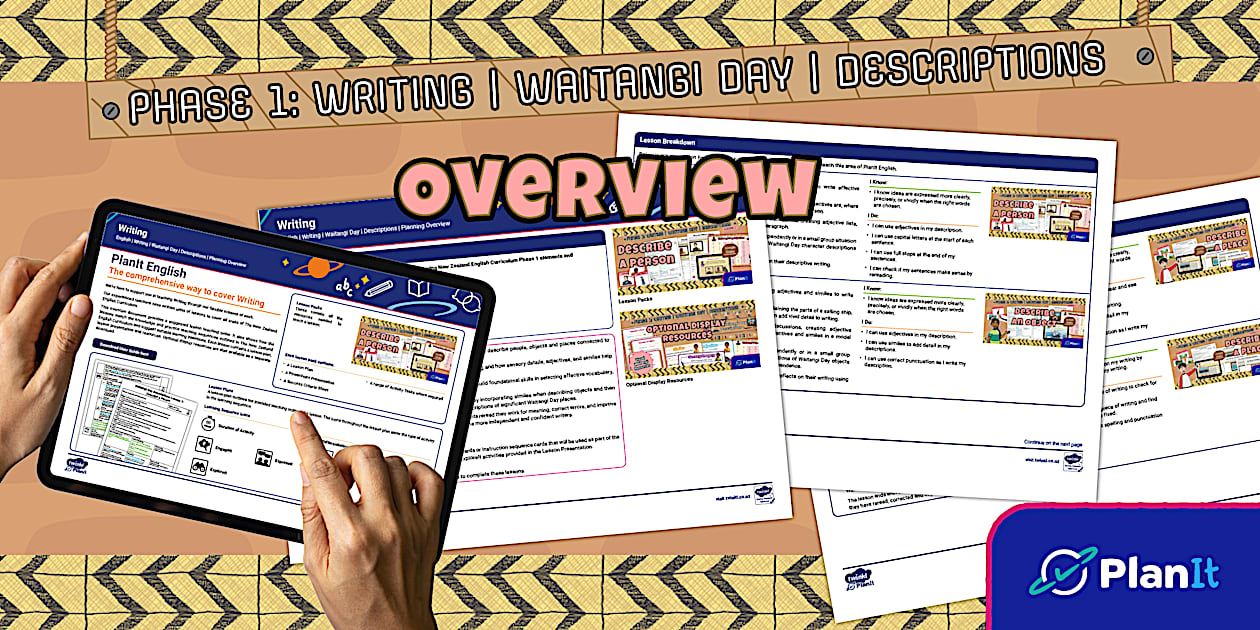 Phase 1 Writing: Waitangi Day: Descriptions Overview