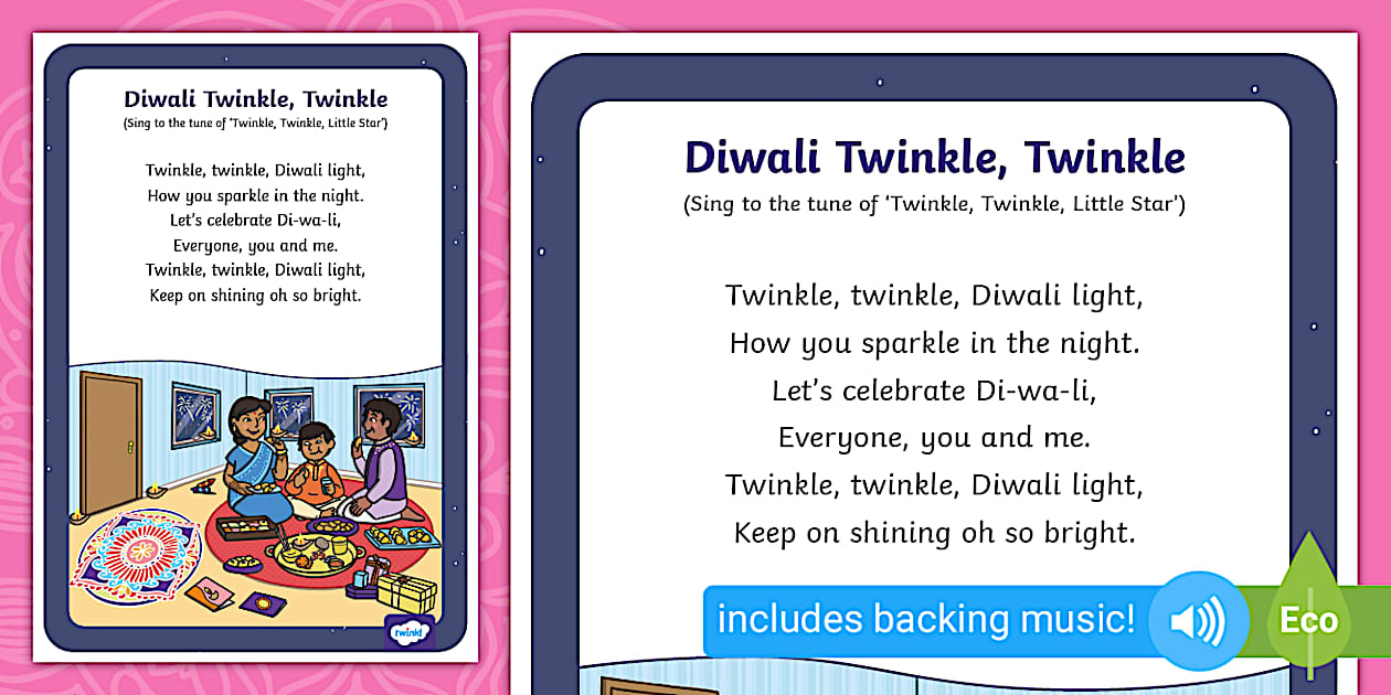 Diwali Twinkle Twinkle Song (teacher made) - Twinkl