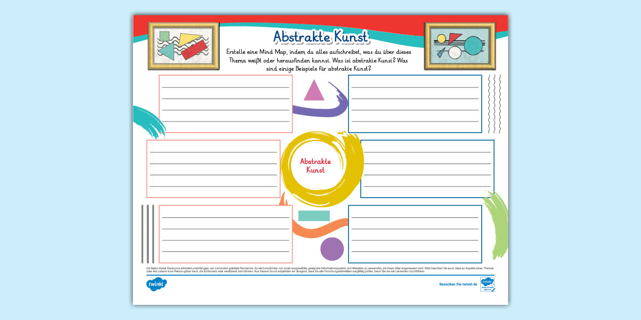 Abstrakte Kunst - Mind Map - Twinkl Writing - Twinkl