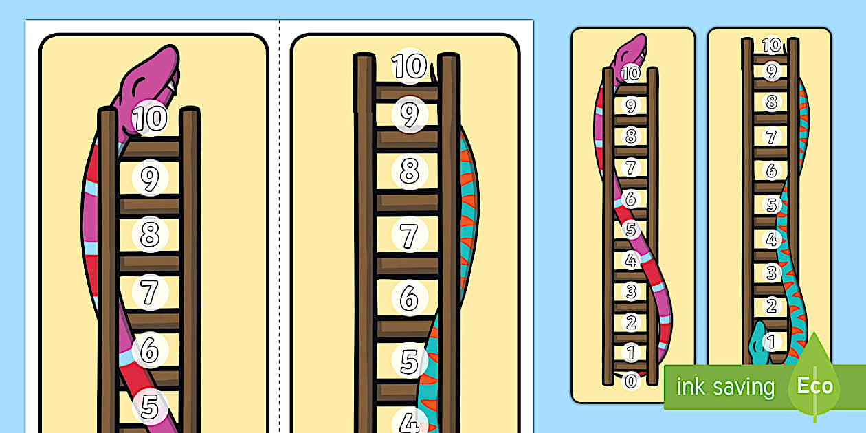 Snakes and Ladders 0-10 Vertical Number Line (teacher made)
