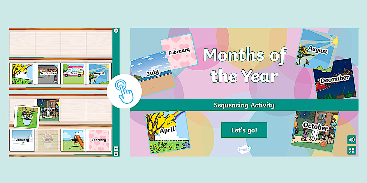 Months of the Year Interactive Sequencing Game - Twinkl