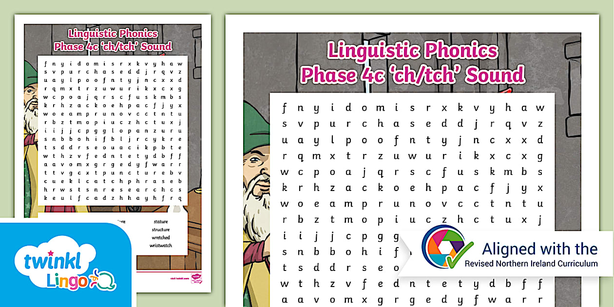 Linguistic Phonics ch, tch Word Search - Primary Resources