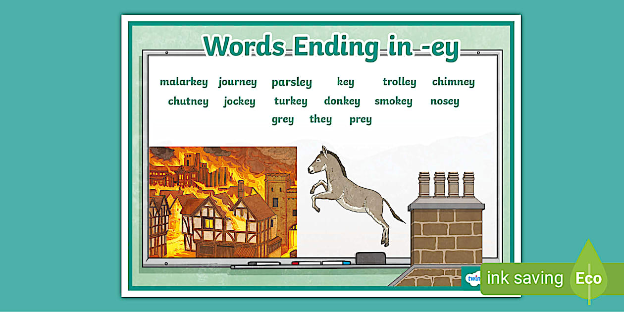 Words Ending in -ey Word Mat (teacher made) - Twinkl