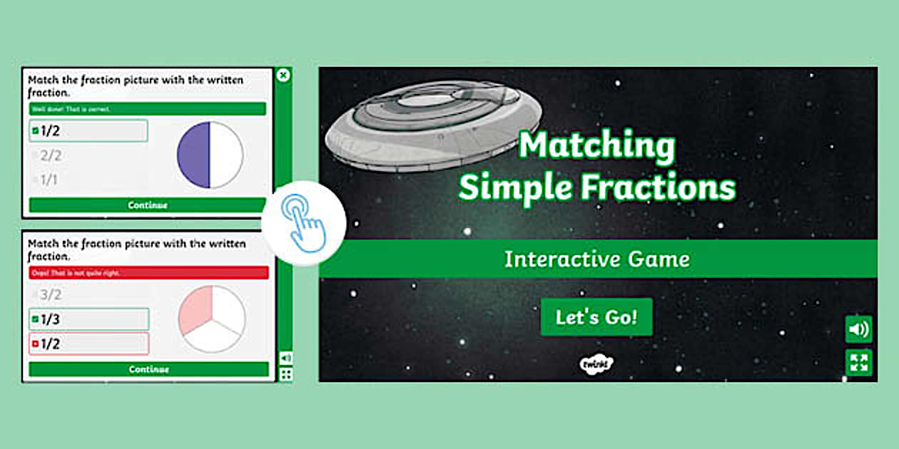 Matching Simple Fractions Interactive Game (teacher made)