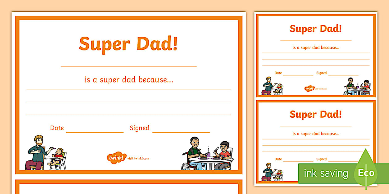 TAS Father's Day Certificates (teacher made) - Twinkl