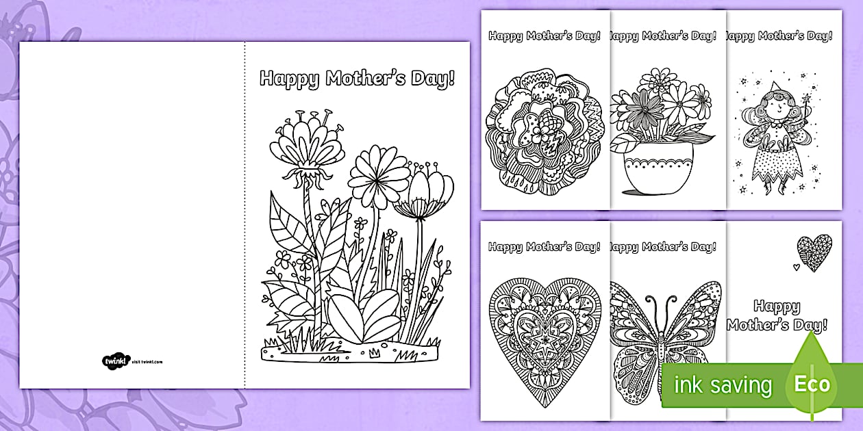 Mother’s Day Coloring Cards – Craft Activities – Twinkl USA