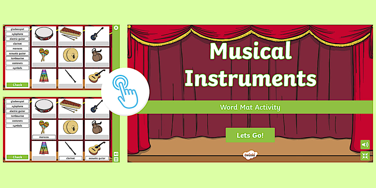 Interactive Musical Instruments Word Mat | Twinkl Go!