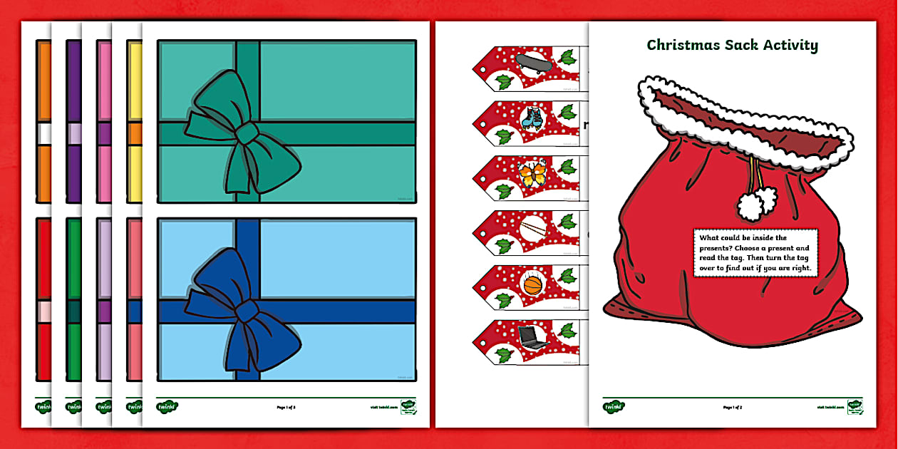 KS1 Reading Polysyllabic Words Christmas Sack Activity