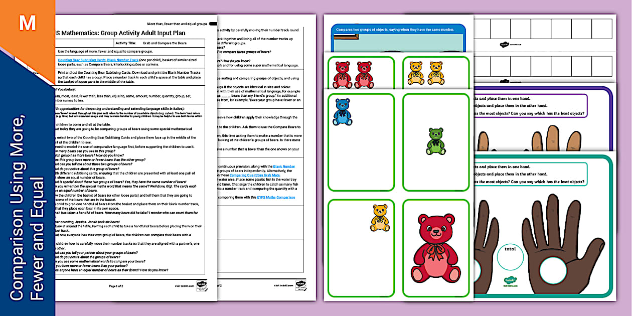 EYFS Maths Compare the Bears Activity Adult Input Plan