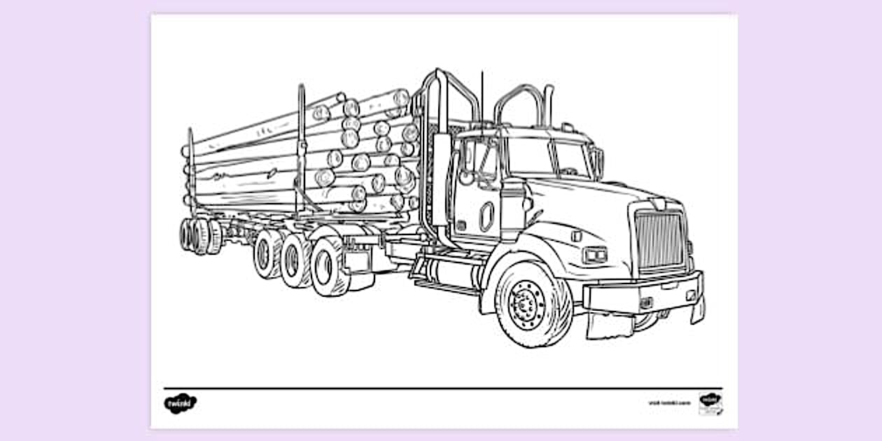Log Truck Colouring Page | Colouring Sheet (teacher made)