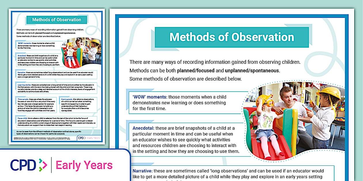 Methods of Observation | Poster (teacher made) - Twinkl
