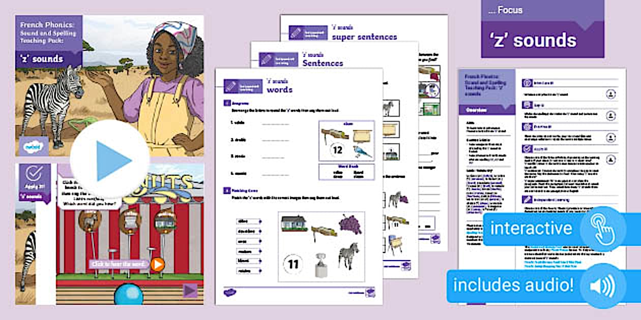 👉 French Phonics: Sound and Spelling Teaching Pack 'z' Sounds