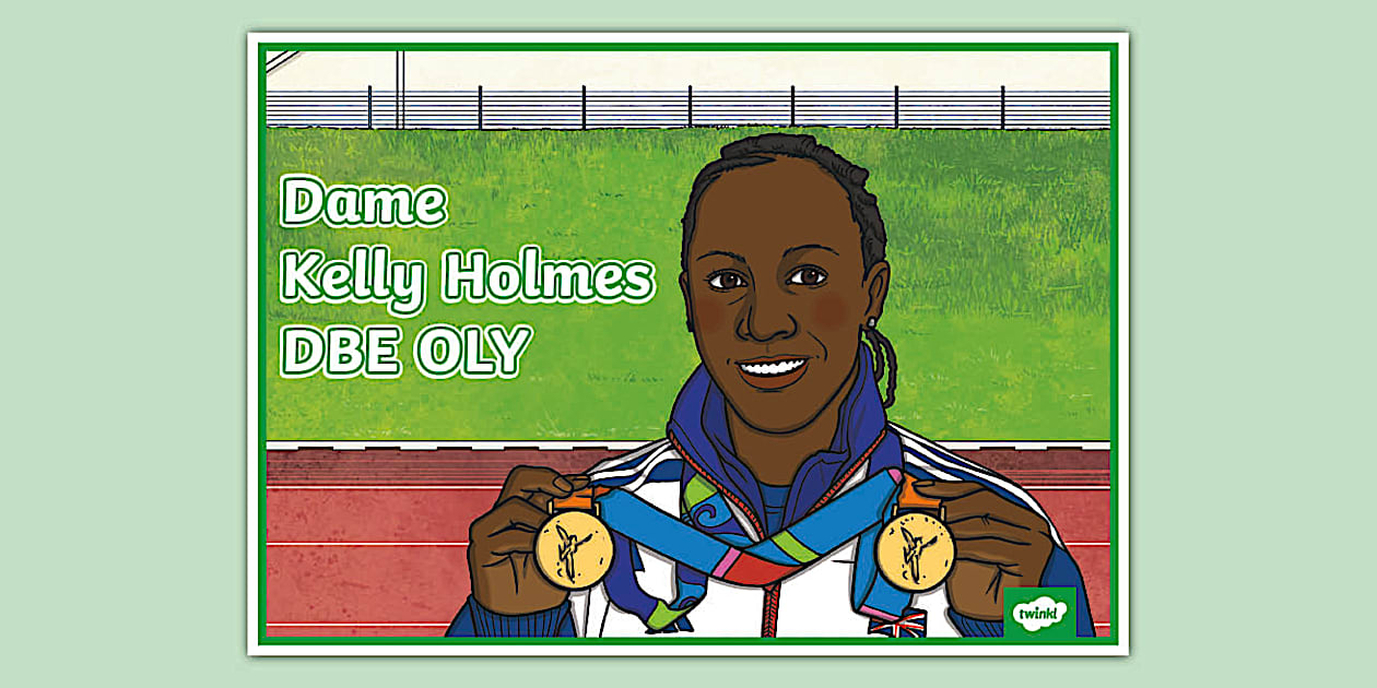 Kelly Holmes Athlete Display Poster (Teacher-Made) - Twinkl