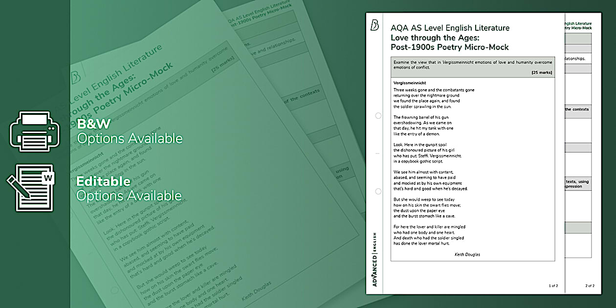 Vergissmeinnicht Analysis | Micro-Mock | Post-1900 Poetry