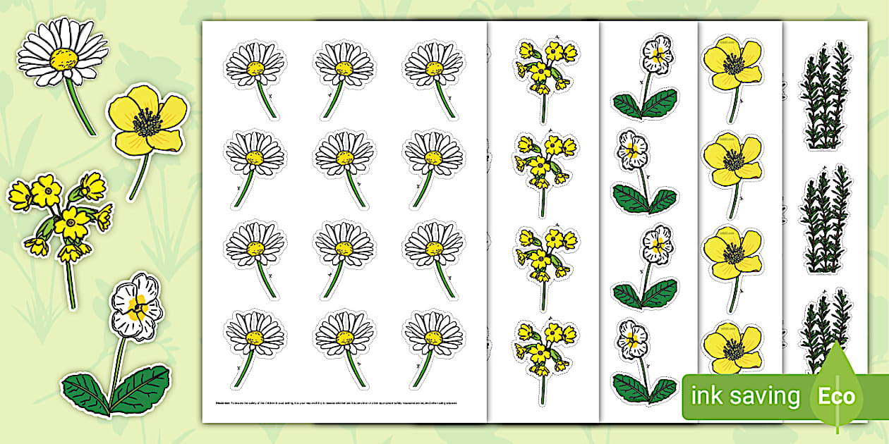 Small Flower Cut-Outs - Twinkl