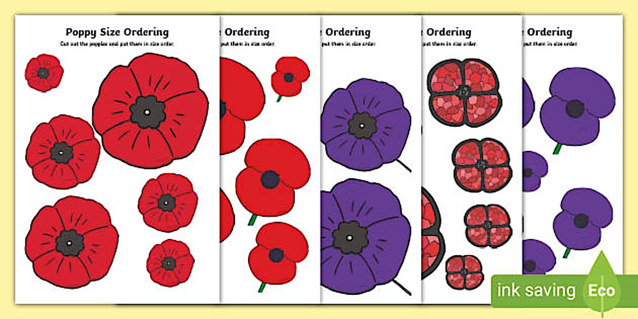 👉 Poppy Size Ordering Activity (teacher made) - Twinkl