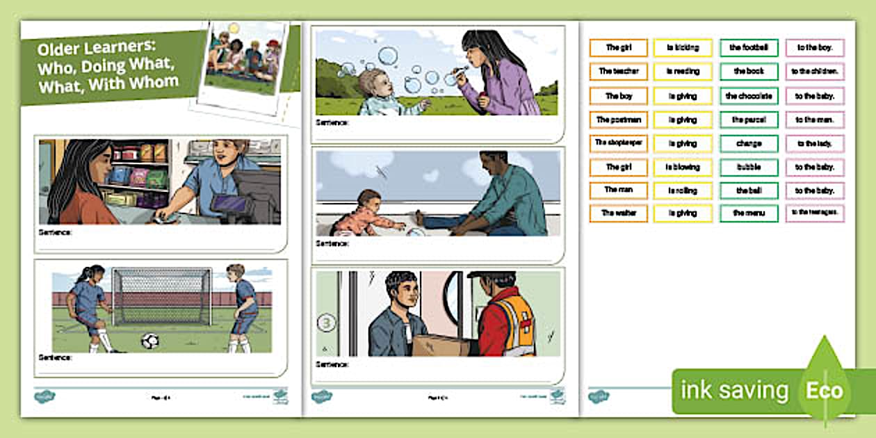 Who, Doing What, What, With Whom - Colourful Semantics