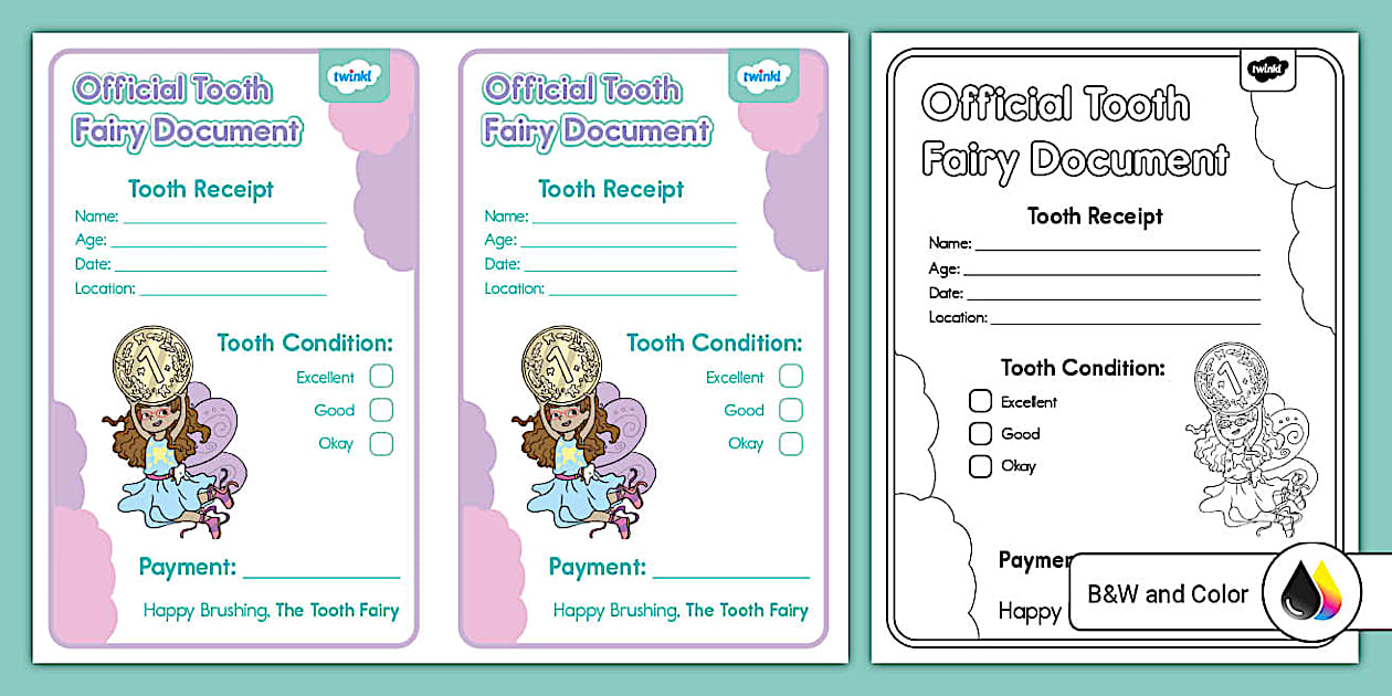 Tooth Fairy Receipts (Teacher-Made) - Twinkl