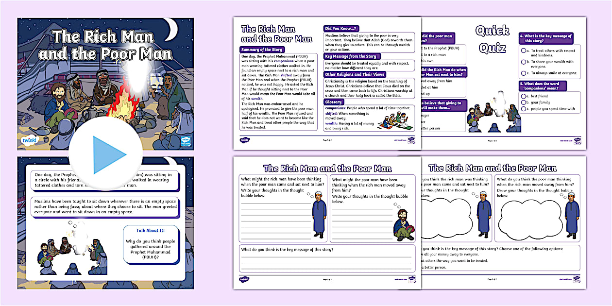 KS1 The Rich Man and the Poor Man (Islam) Teaching Pack