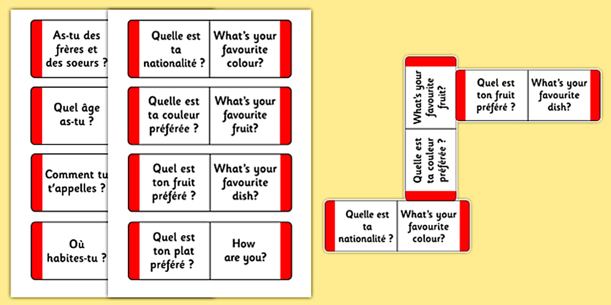 Questions simples en français - jeu de cartes - Twinkl