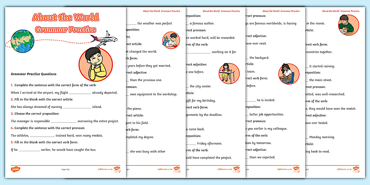 About the World - Grammar Practice (teacher made) - Twinkl