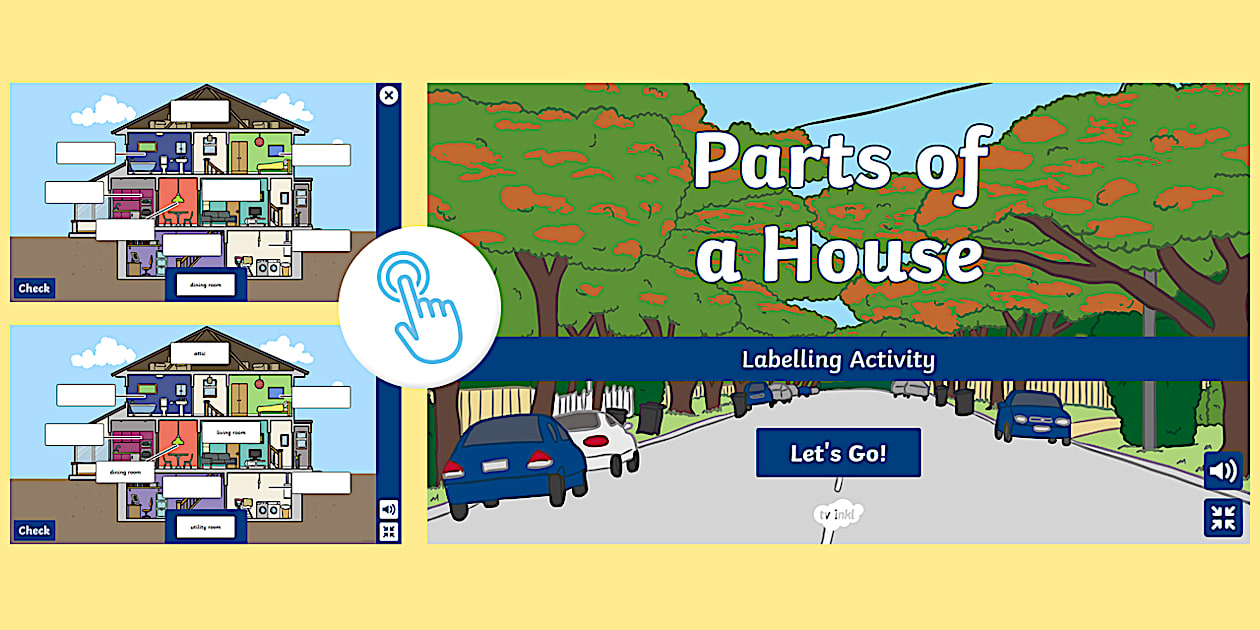 Interactive Parts of a House Labelling Activity | Twinkl Go!