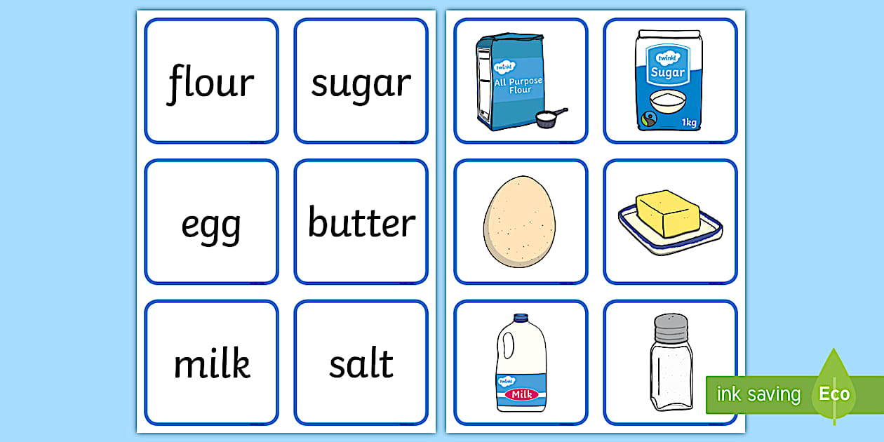 Ingredients Word and Picture Cards (Teacher-Made) - Twinkl