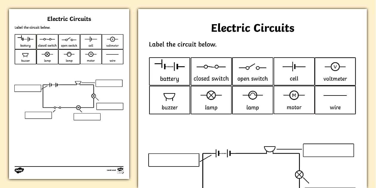 Electric Circuit Worksheet for 5th Grade | Twinkl USA