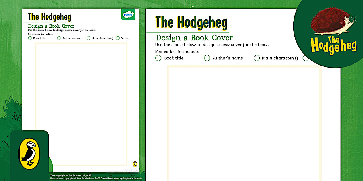 FREE! - The Hodgeheg: Design a New Front Cover - Twinkl