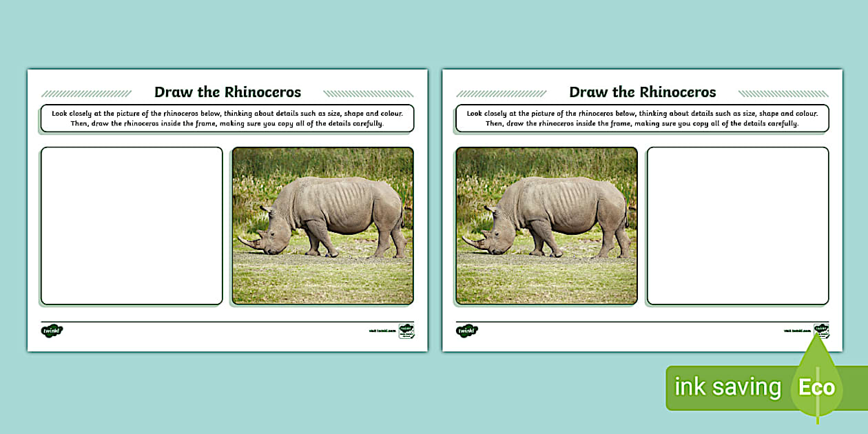 Draw the Rhinoceros Art Activity,Drawing,Sketching,Rhino