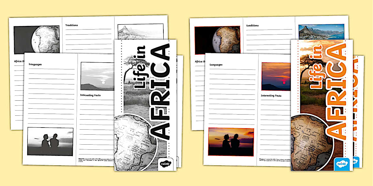 Life in Africa Leaflet Template (teacher made) - Twinkl