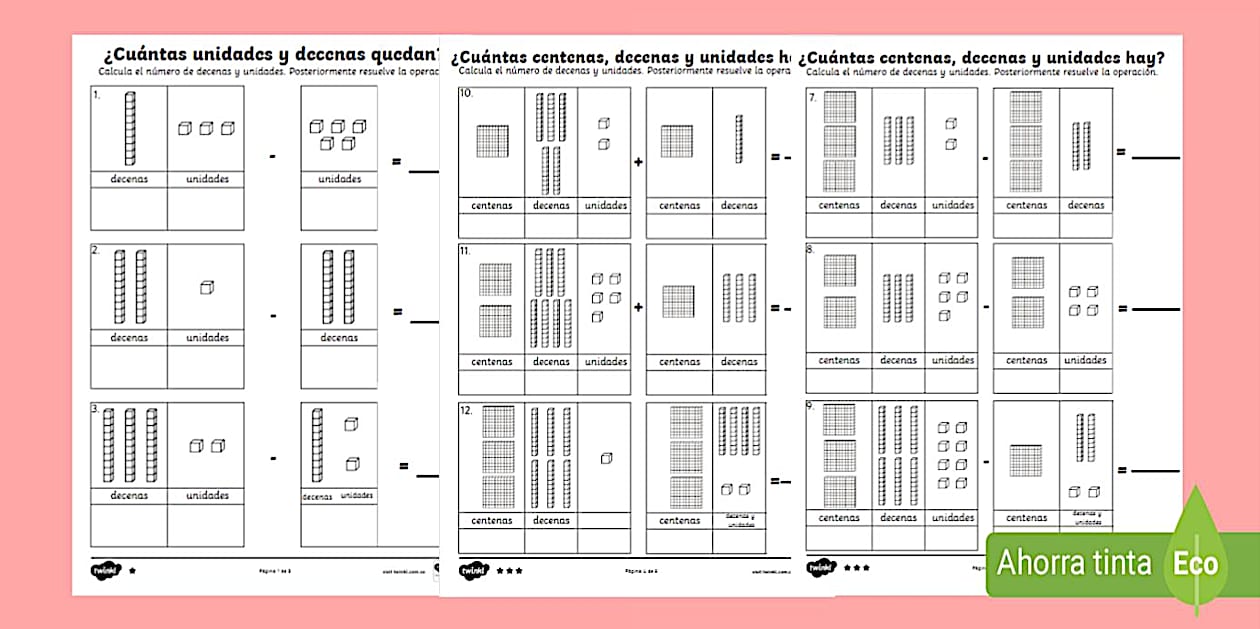 Guía: sumas y restas con bloque multibase - Twinkl Colombia