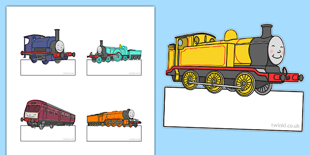Black and White Talking Steam Train Themed Editable Self-Registration