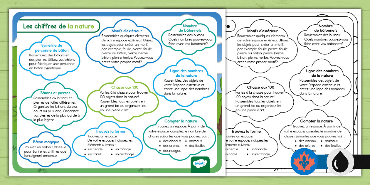 Outdoor Learning: Math in Nature French (teacher made)