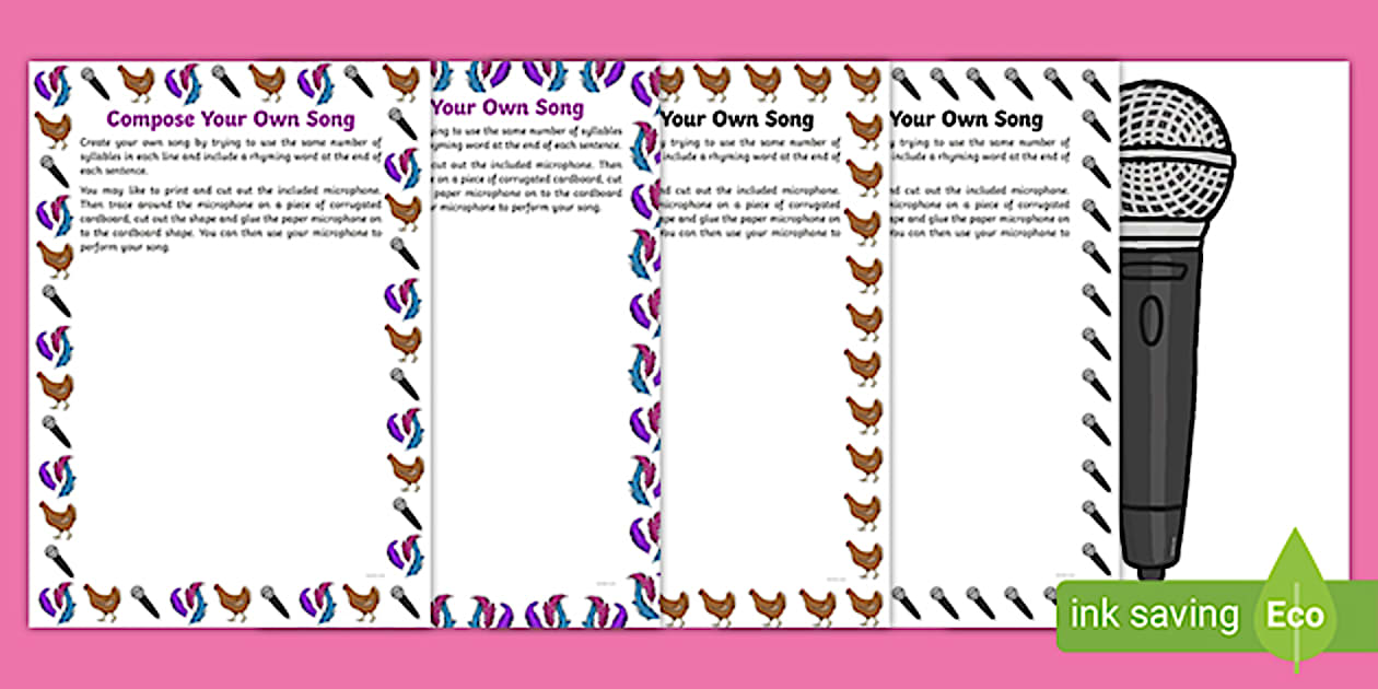 NSW Whitney and Britney Chicken Divas - Compose Your Own Song Activity