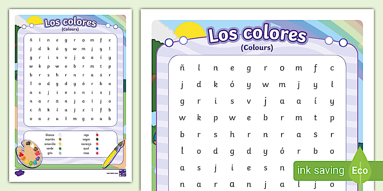 KS1 Spanish Colours Word Search| Twinkl Language Games