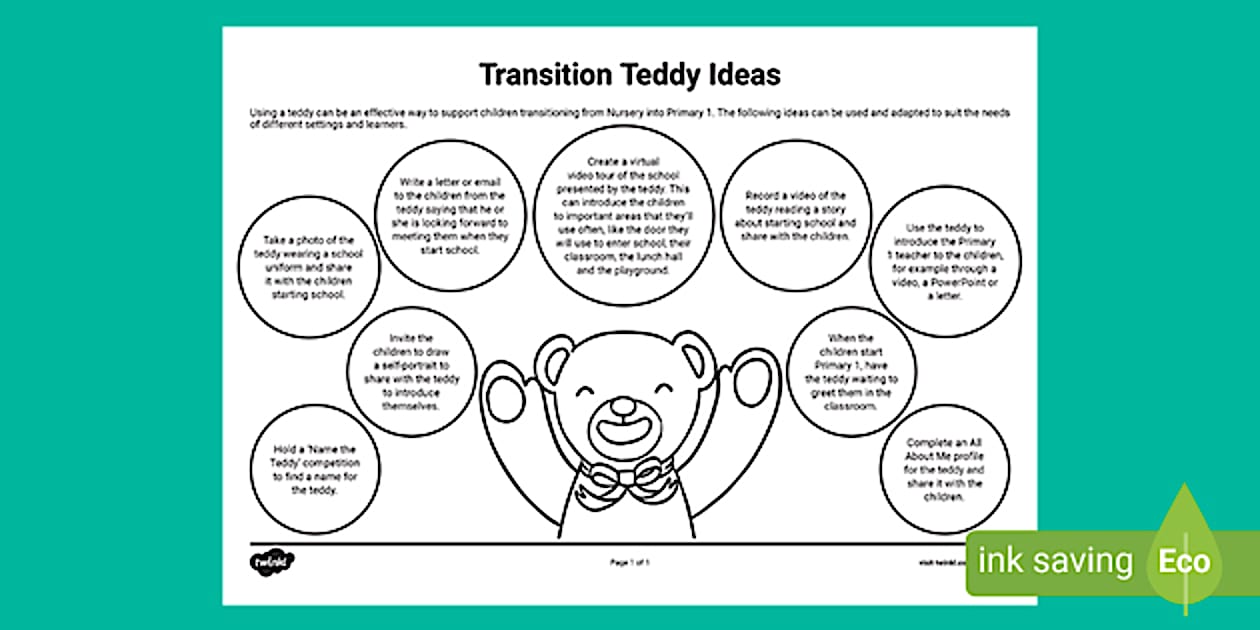 Transition Teddy Ideas (Teacher-Made) - Twinkl