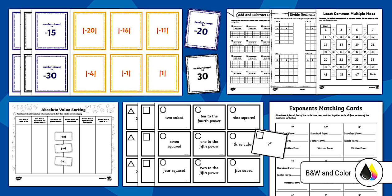 Sixth Grade Math Small Group Intervention - Number Sense Activity Pack
