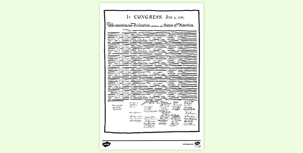 Declaration of Independence Colouring | Colouring Sheets