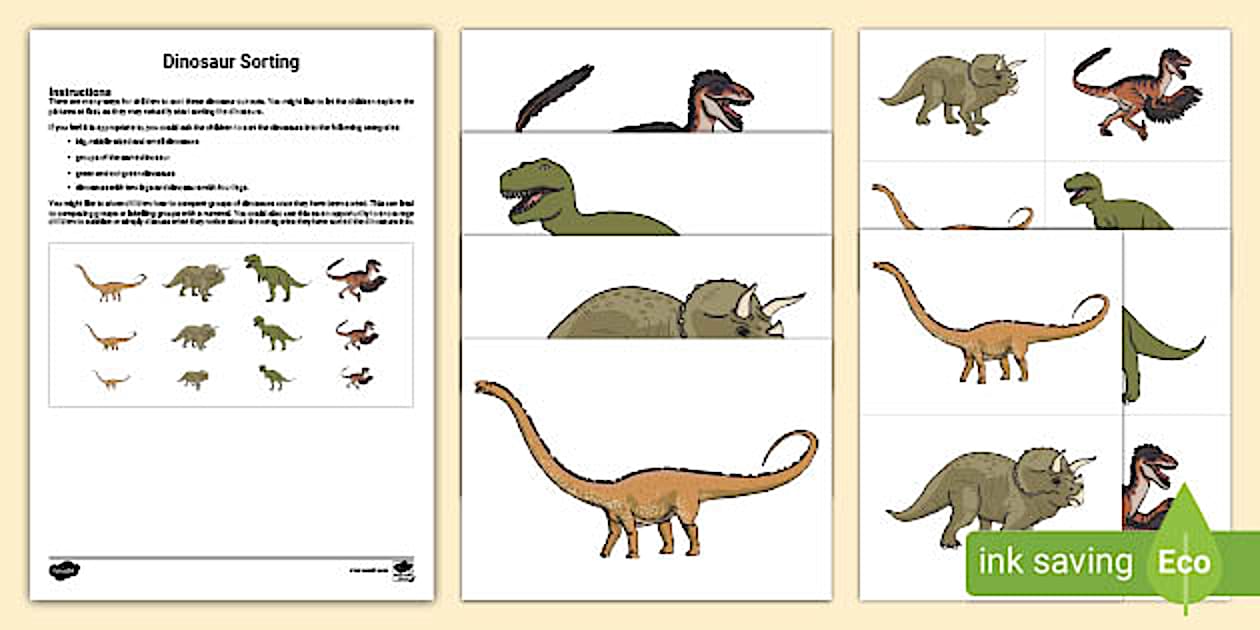 👉 Dinosaur Sorting Activity (teacher made) - Twinkl