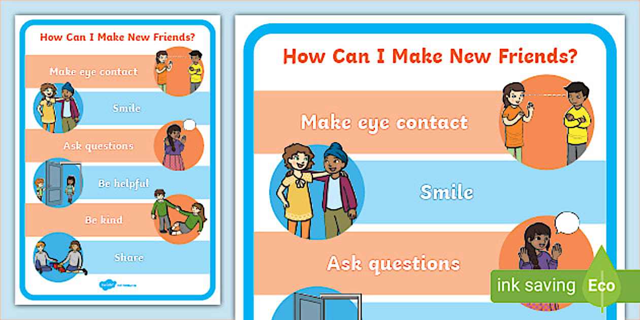 How Can I Make New Friends? A4 Display Poster (teacher made)