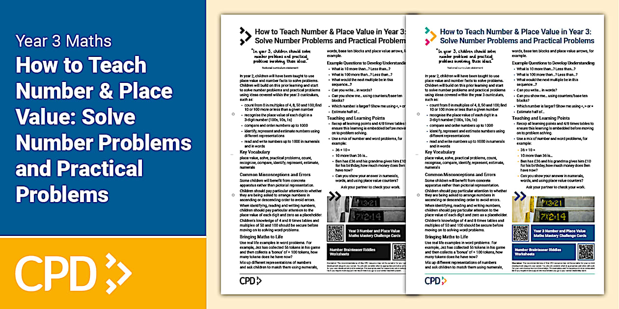 How to Teach Number and Place Value in Year 3: Solve Number Problems and