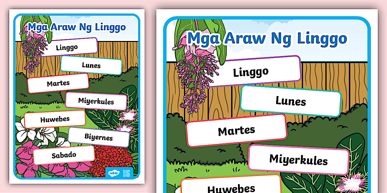 Mga Araw ng Linggo Poster | Twinkl Philippines - Twinkl