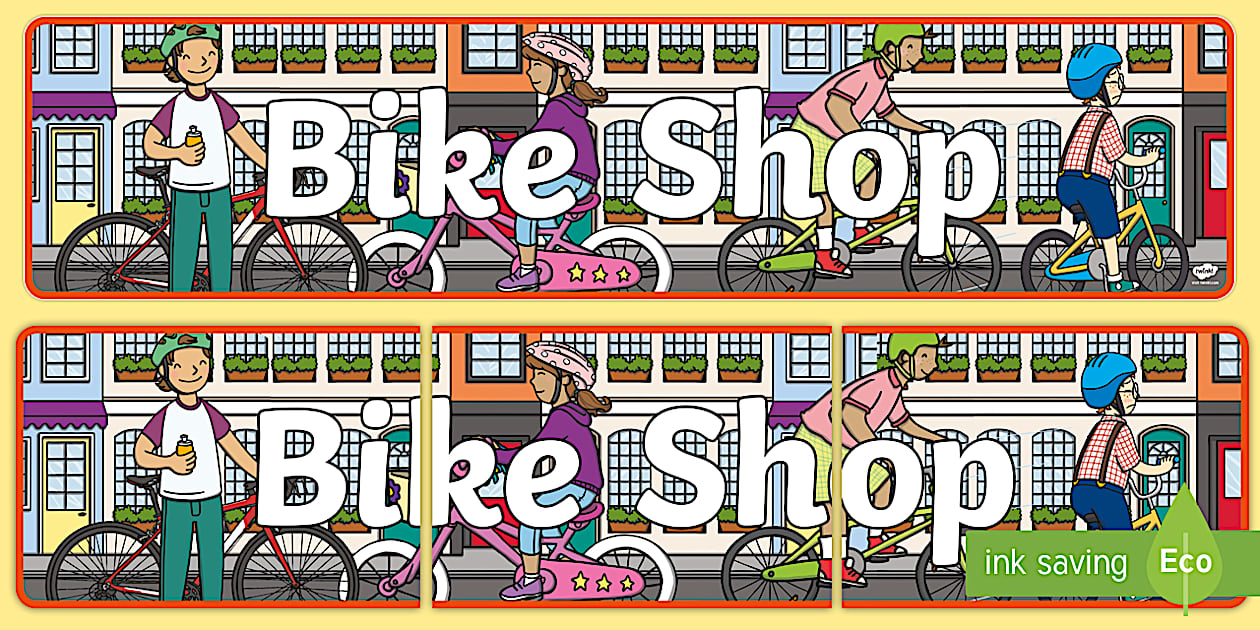 Bike Shop Display Banner (teacher made) - Twinkl