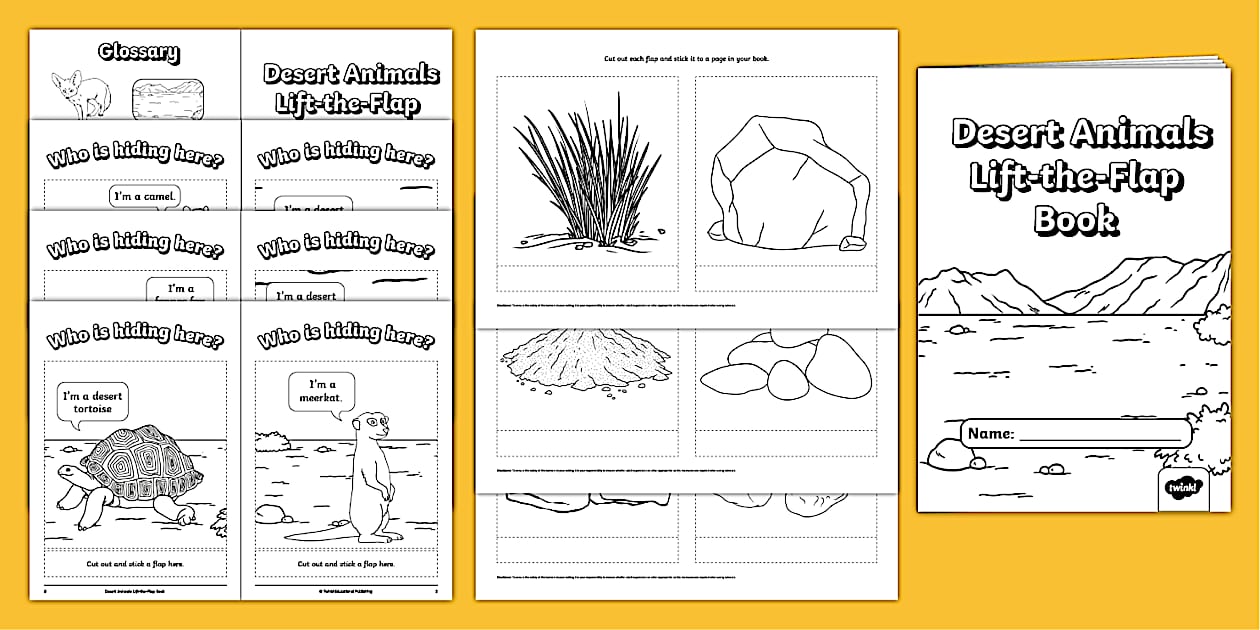 Desert Animals Lift-the-Flap Book Craft | Twinkl | EYFS