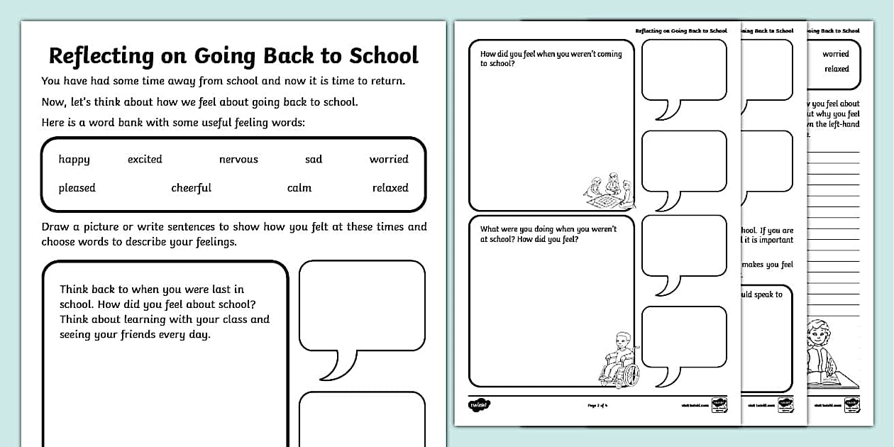 Reflecting on Going Back to School (teacher made) - Twinkl